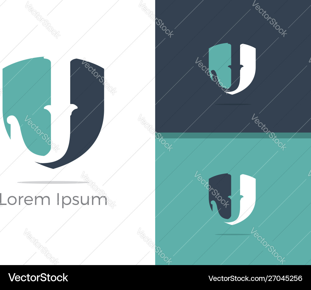 Safety and security j letter logo design Vector Image