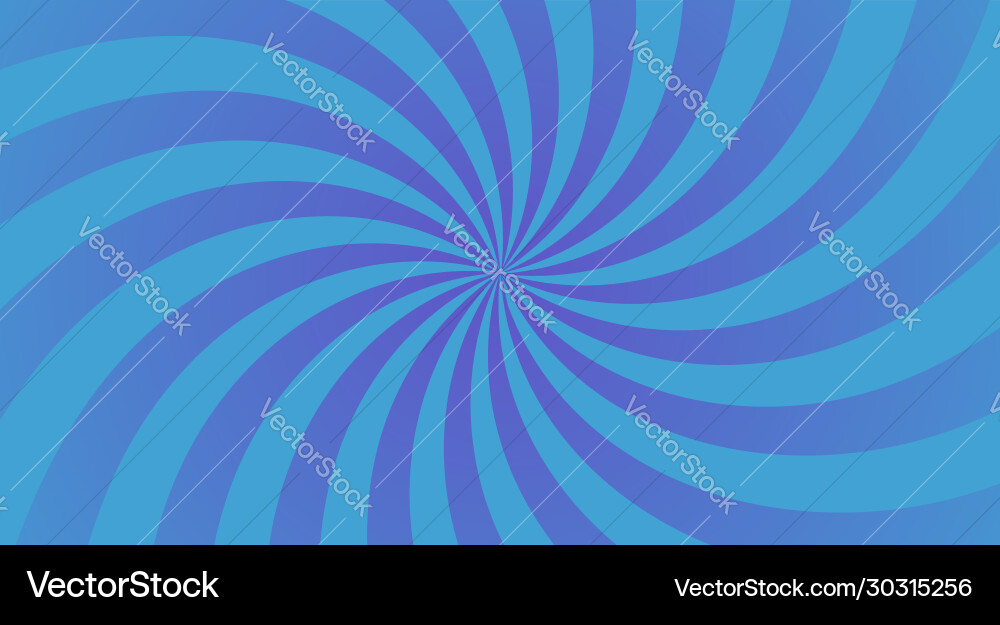 Sunburst background with blue ray spiral curved Vector Image