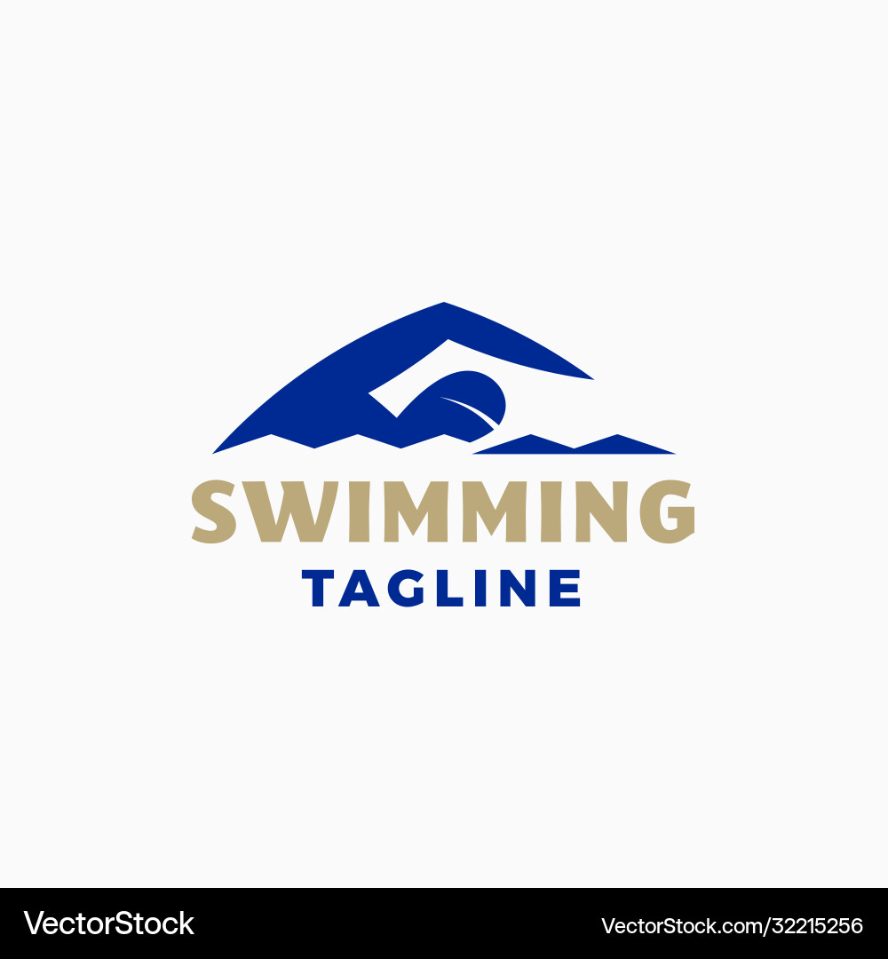 Swimming abstract modern sign emblem icon Vector Image