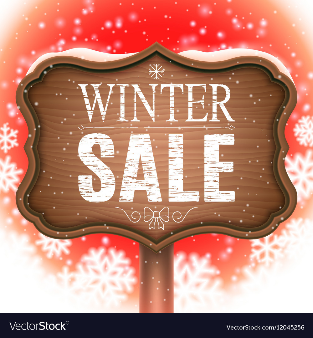 Winter sale signboard Royalty Free Vector Image