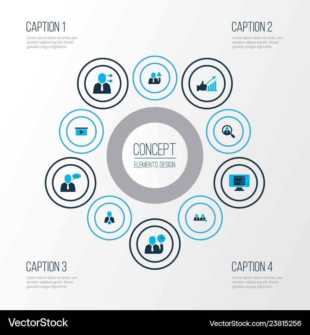 Work icons colored set with best worker employee Vector Image