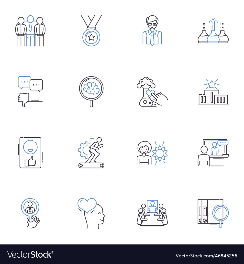Workforce Testing Line Icons Collection Royalty Free Vector