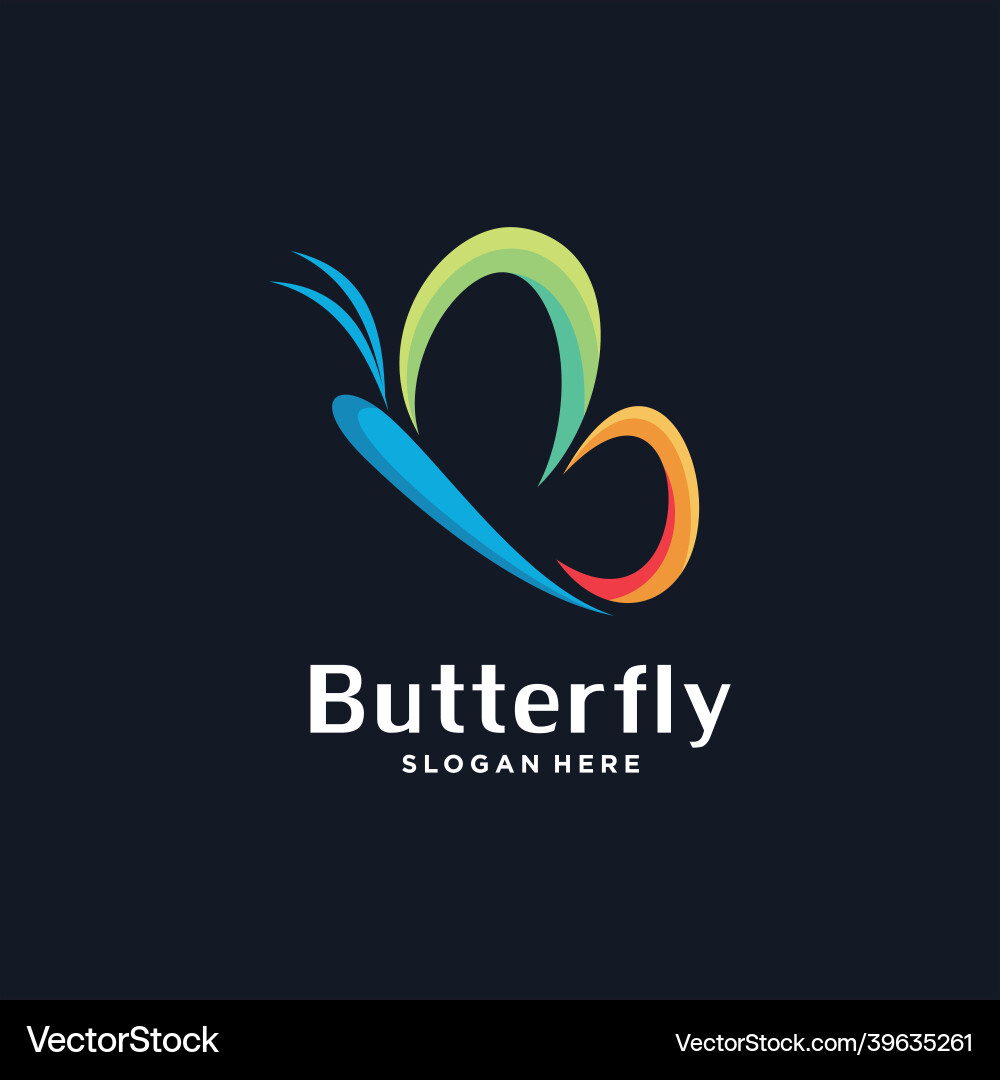 Abstract colorful butterfly logo icon Royalty Free Vector
