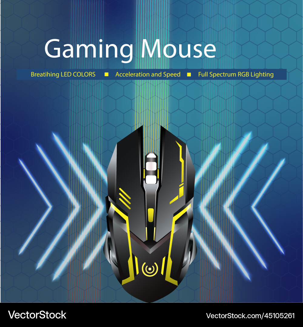Banner design of gaming mouse Royalty Free Vector Image