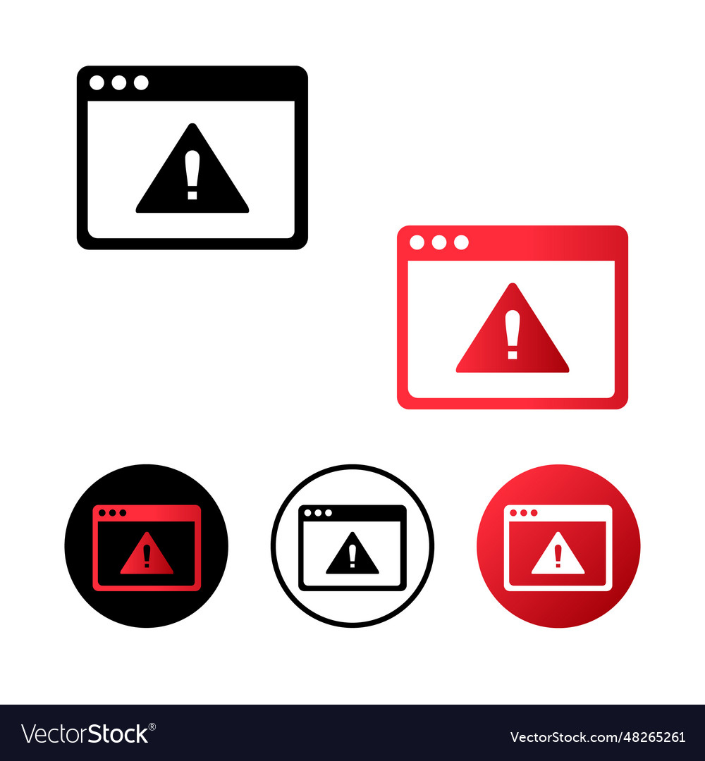 Browser error icon Royalty Free Vector Image - VectorStock