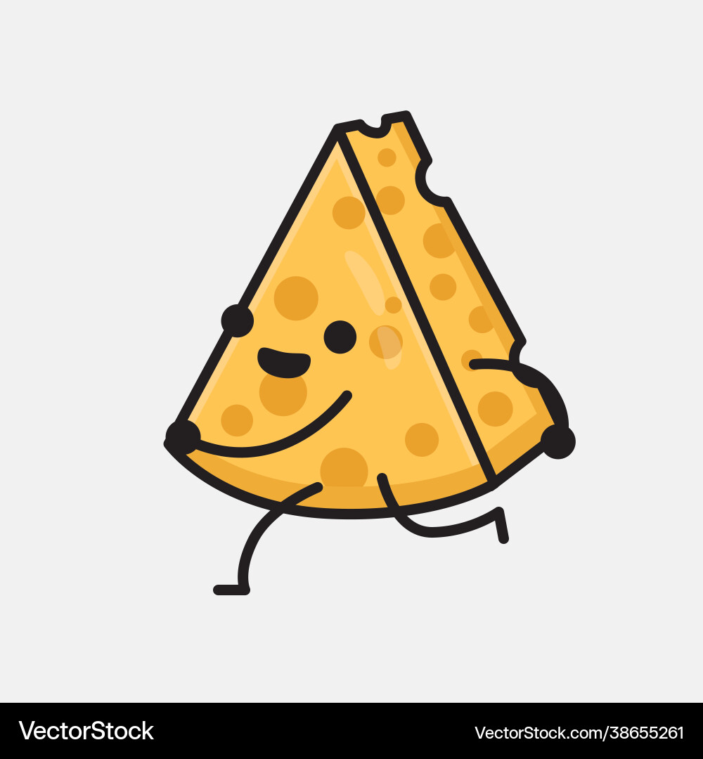 Cheese character with cute face and simple body Vector Image