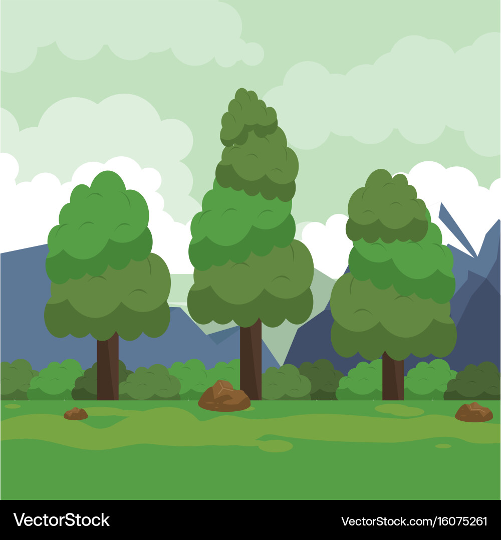 Colorful background with rural landscape Vector Image