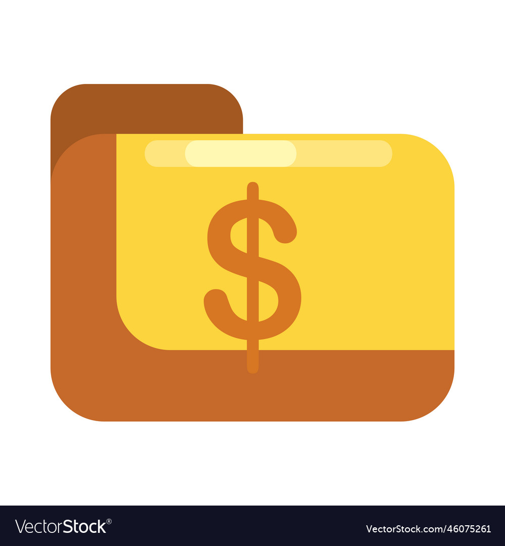 Flat money folder Royalty Free Vector Image - VectorStock