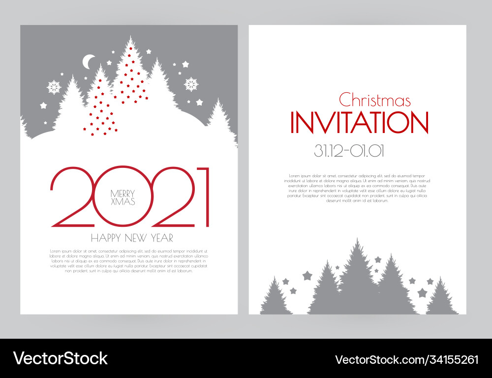 Happy new 2021 year flyer design template elegant Vector Image