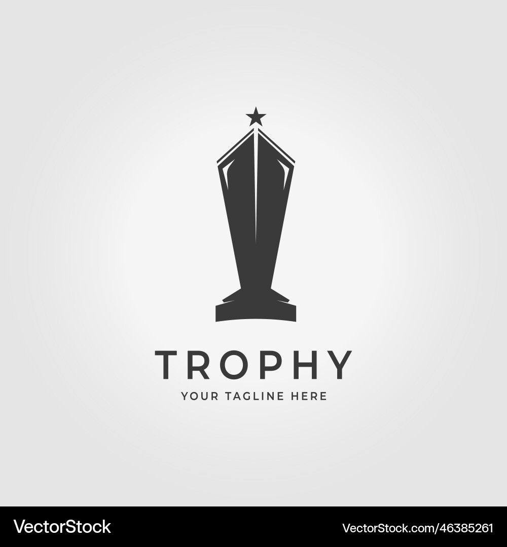 Luxury trophy simple logo icon design old vintage Vector Image