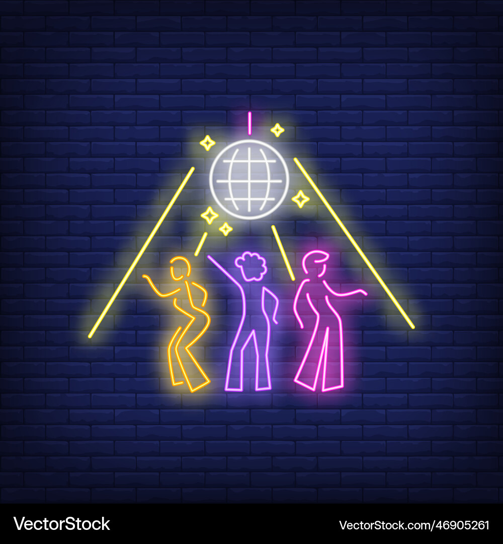 Night club neon sign Royalty Free Vector Image