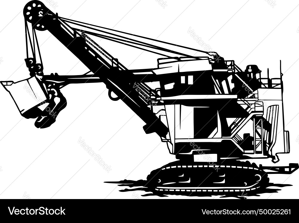 Quarry excavator - special vehicle - heavy Vector Image