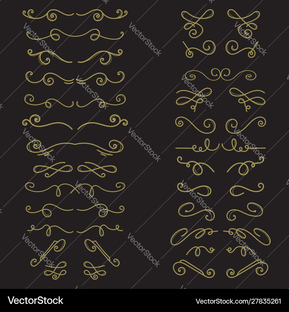 Set hand drawn text dividers for poster card Vector Image