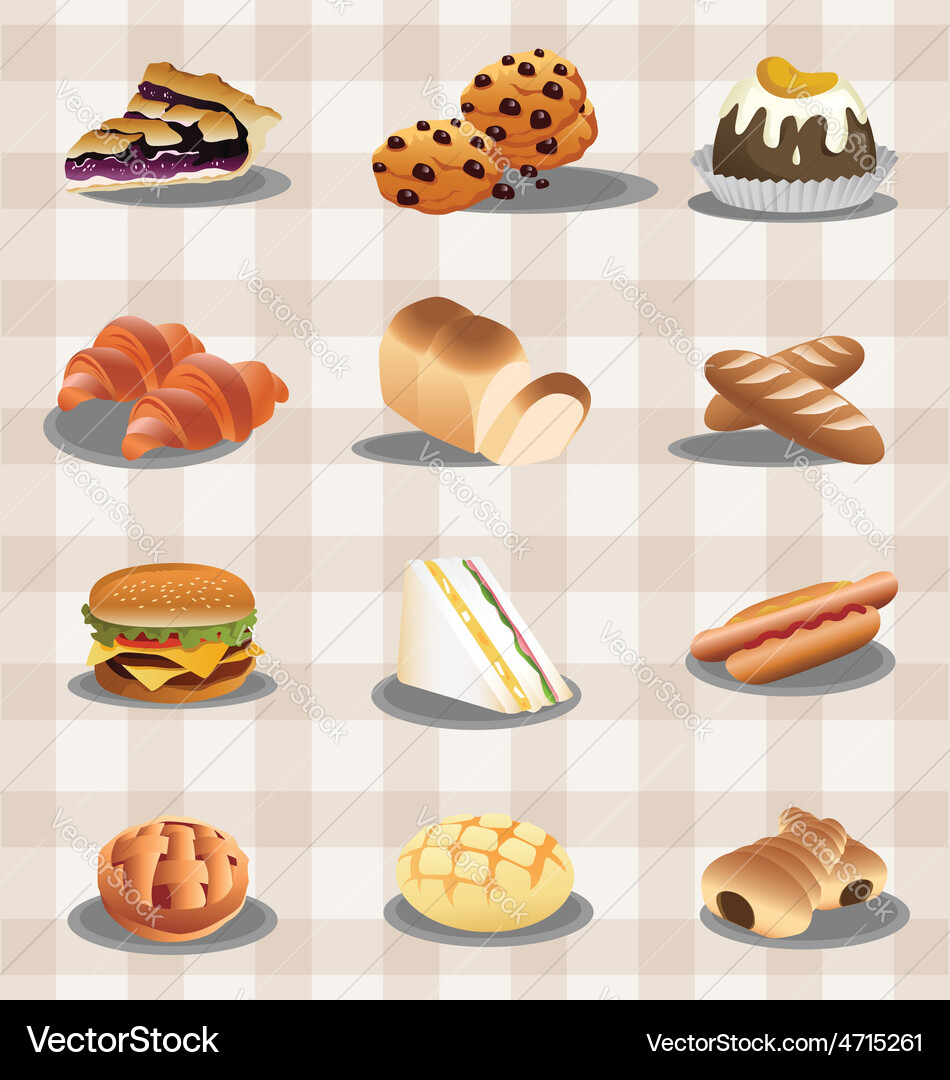 Set of food Royalty Free Vector Image - VectorStock