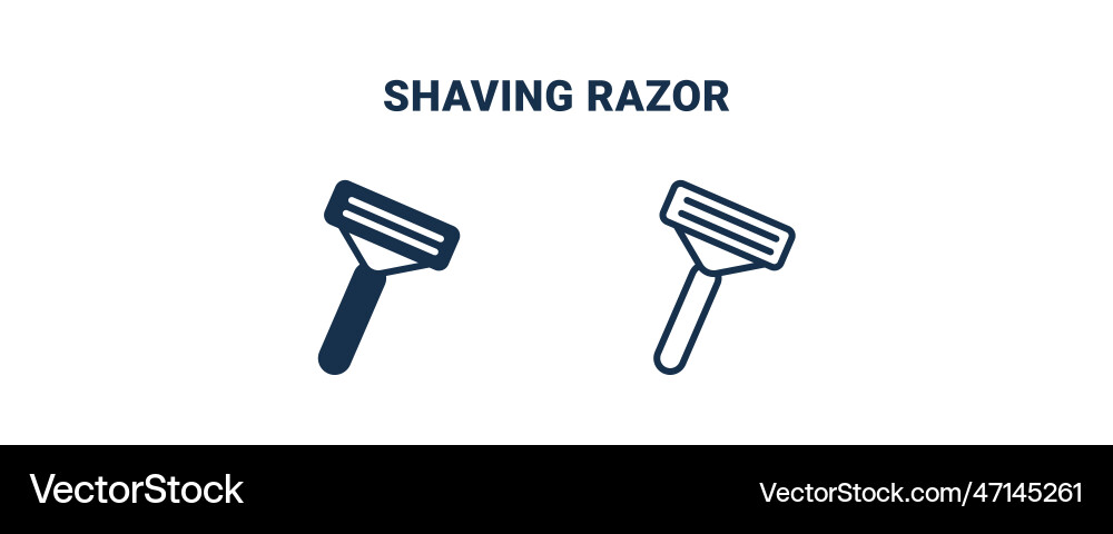Shaving razor icon outline and filled Royalty Free Vector