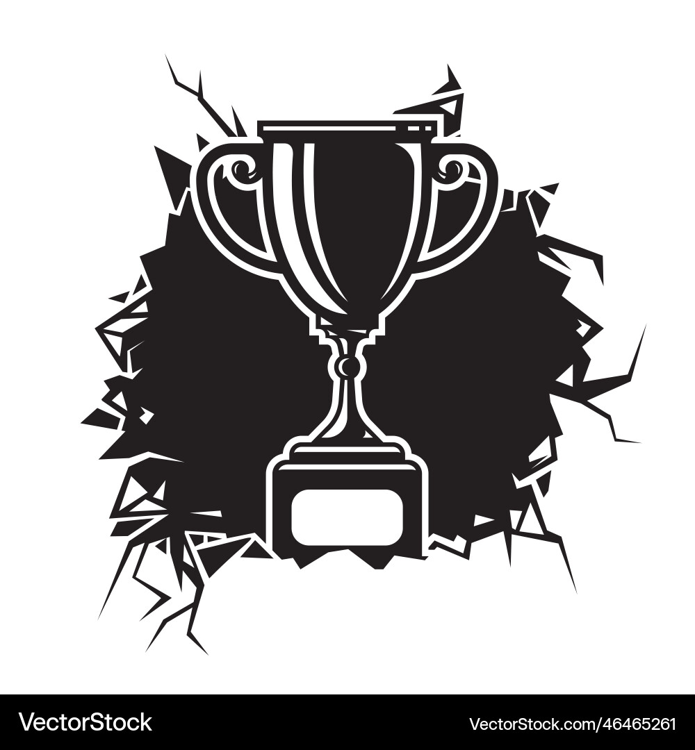 Trophy cracked wall club graphic design Royalty Free Vector