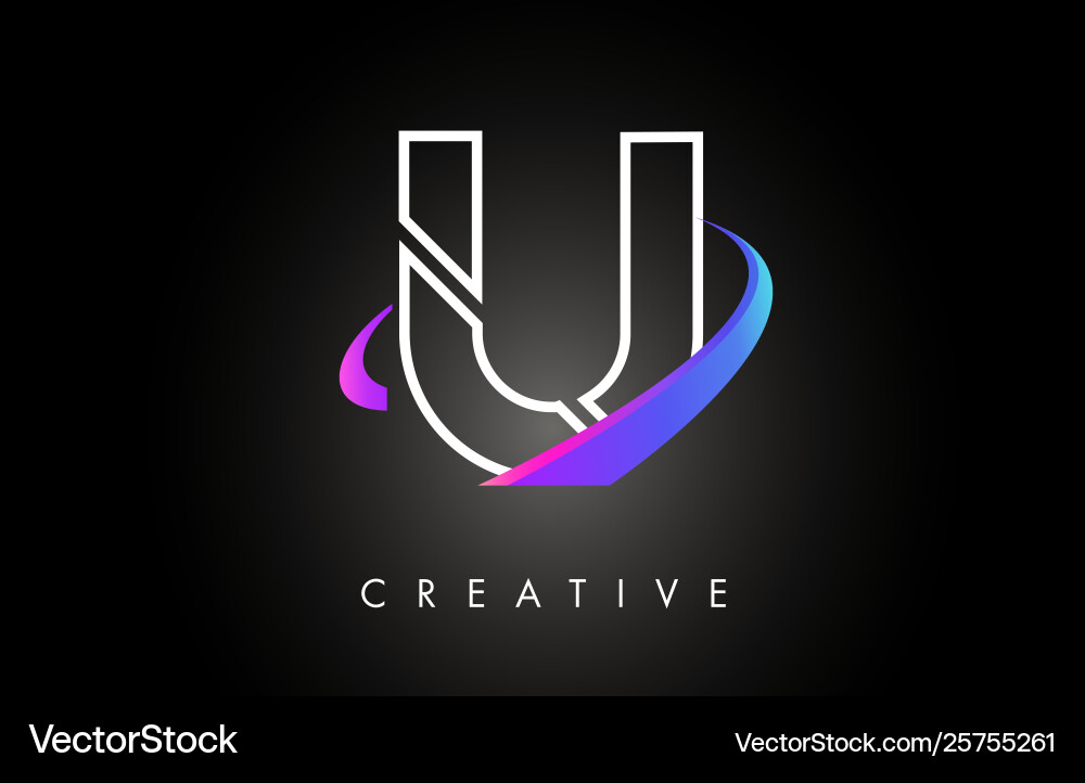 U trendy modern letter logo design monogram and Vector Image