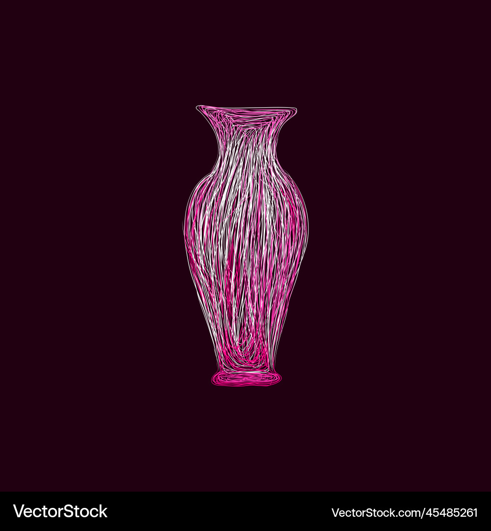 Vase flower artwork style creative design Vector Image