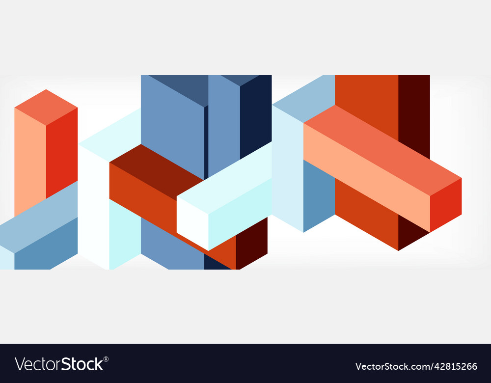 Abstract background 3d cubes cubic elements Vector Image