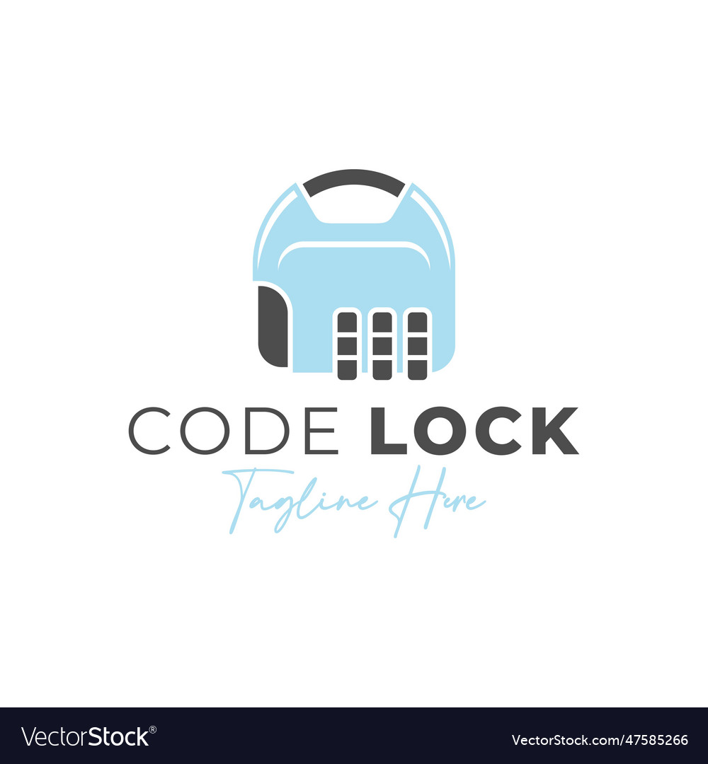 Advanced code lock logo design Royalty Free Vector Image