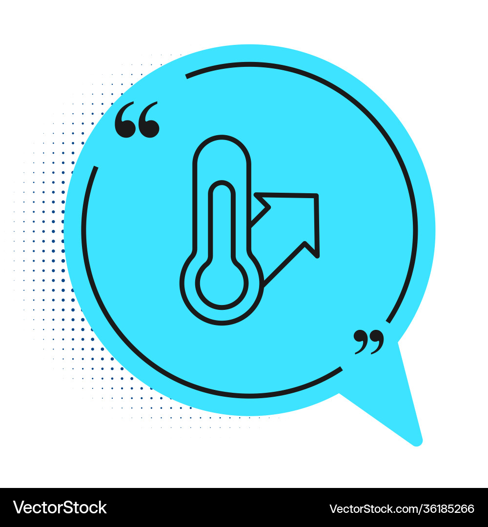 Black line meteorology thermometer measuring icon Vector Image