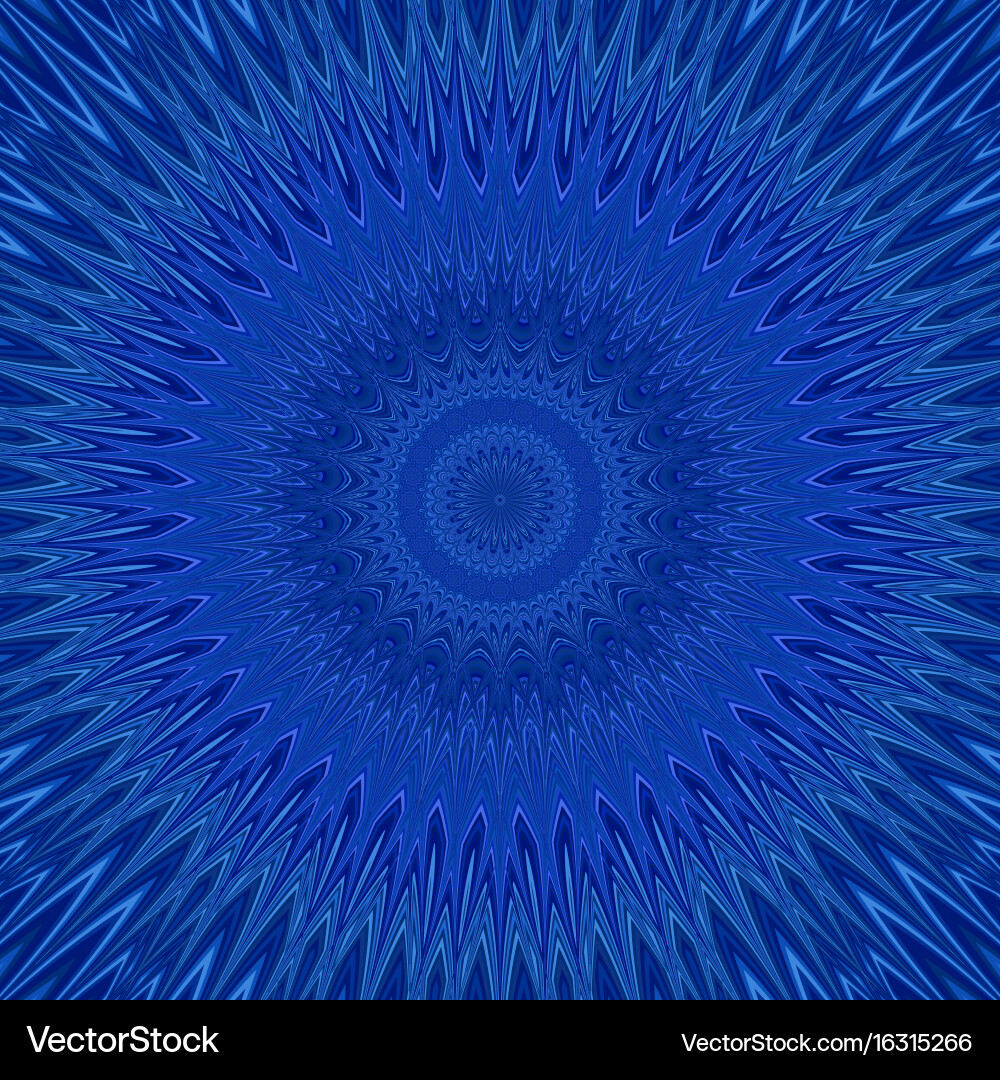Blue mandala explosion fractal background - round Vector Image