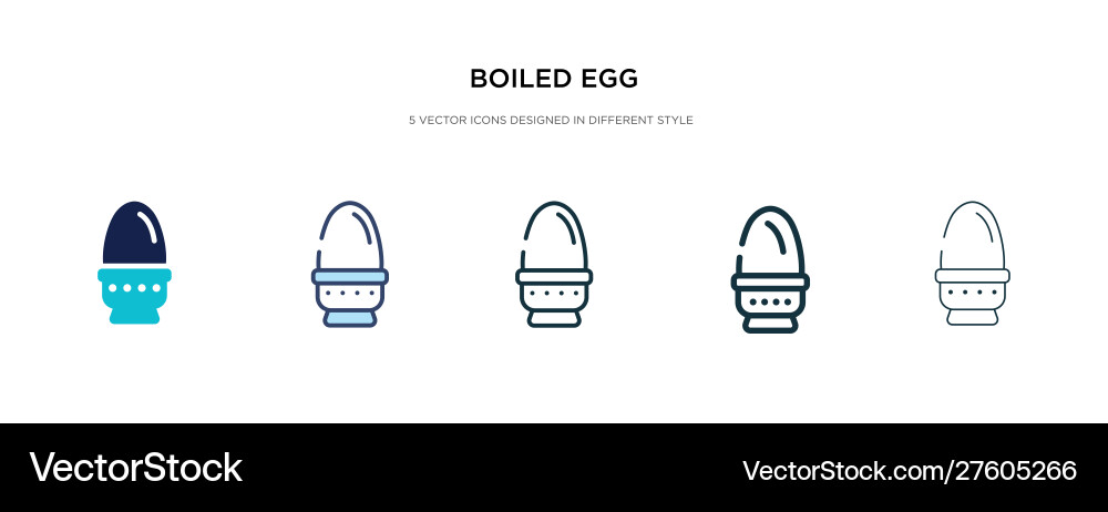 Boiled egg icon in different style two colored Vector Image