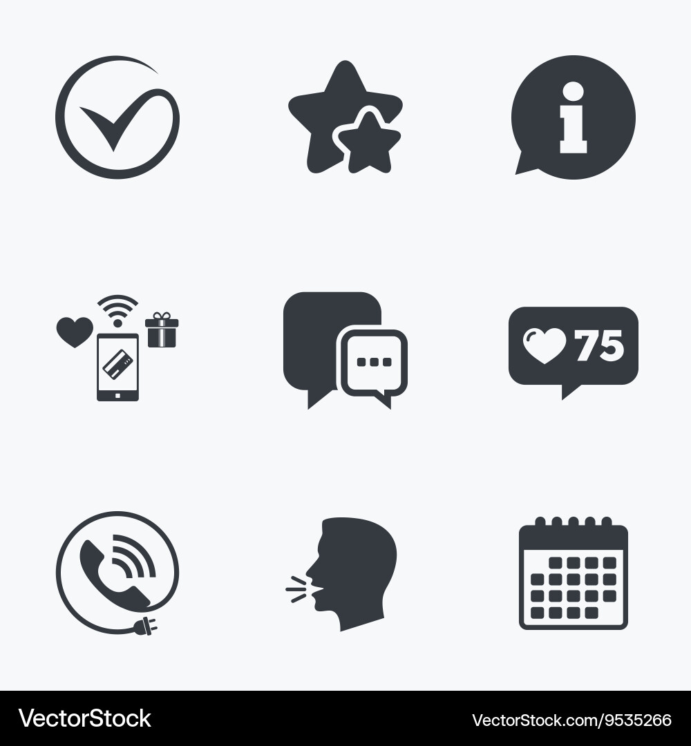 Check or tick phone call and information sign Vector Image