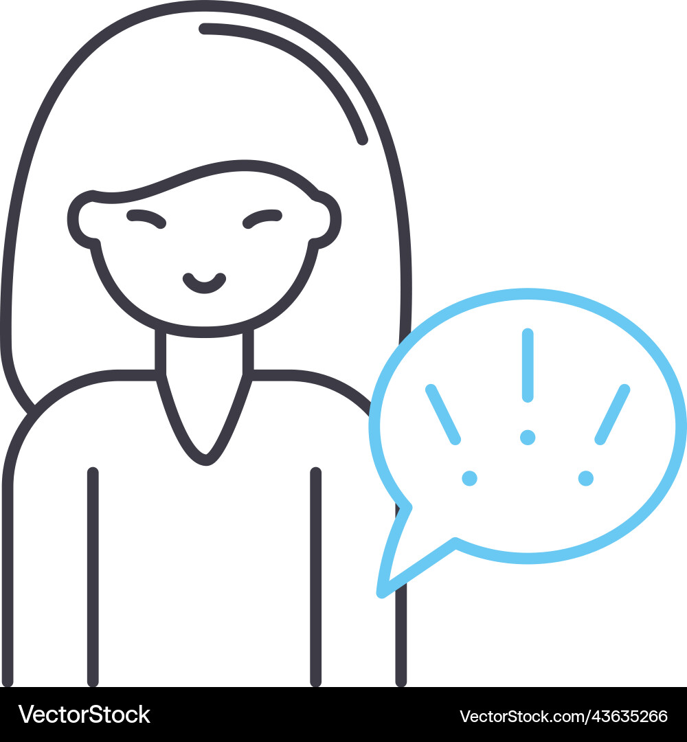 Criticism line icon outline symbol Royalty Free Vector Image