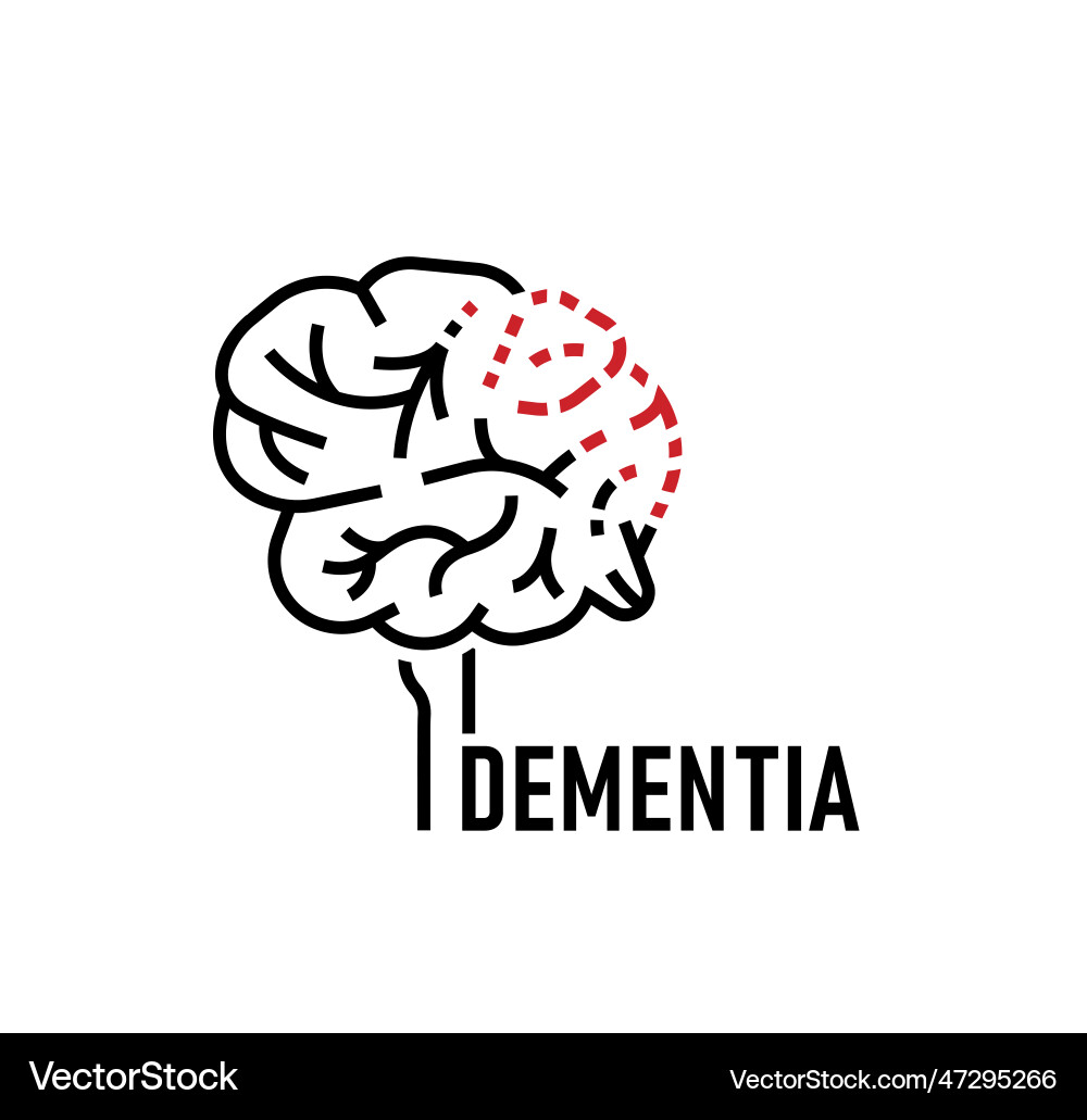 Dementia icon in outline style editable Royalty Free Vector