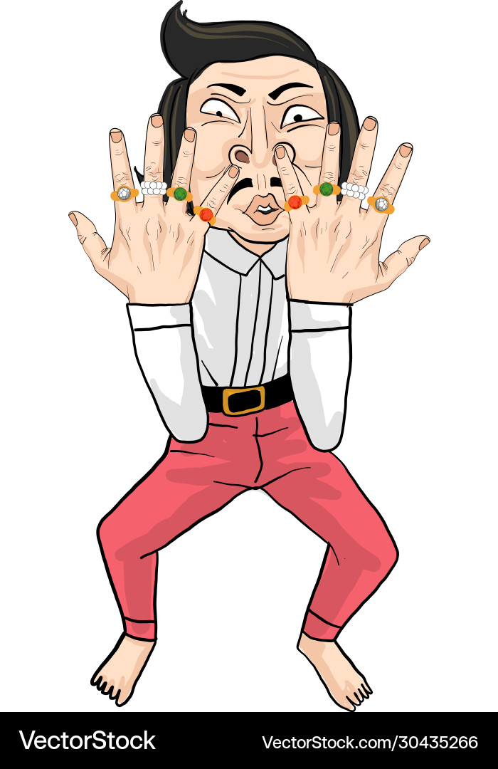 Emotions face man action cartoon Royalty Free Vector Image