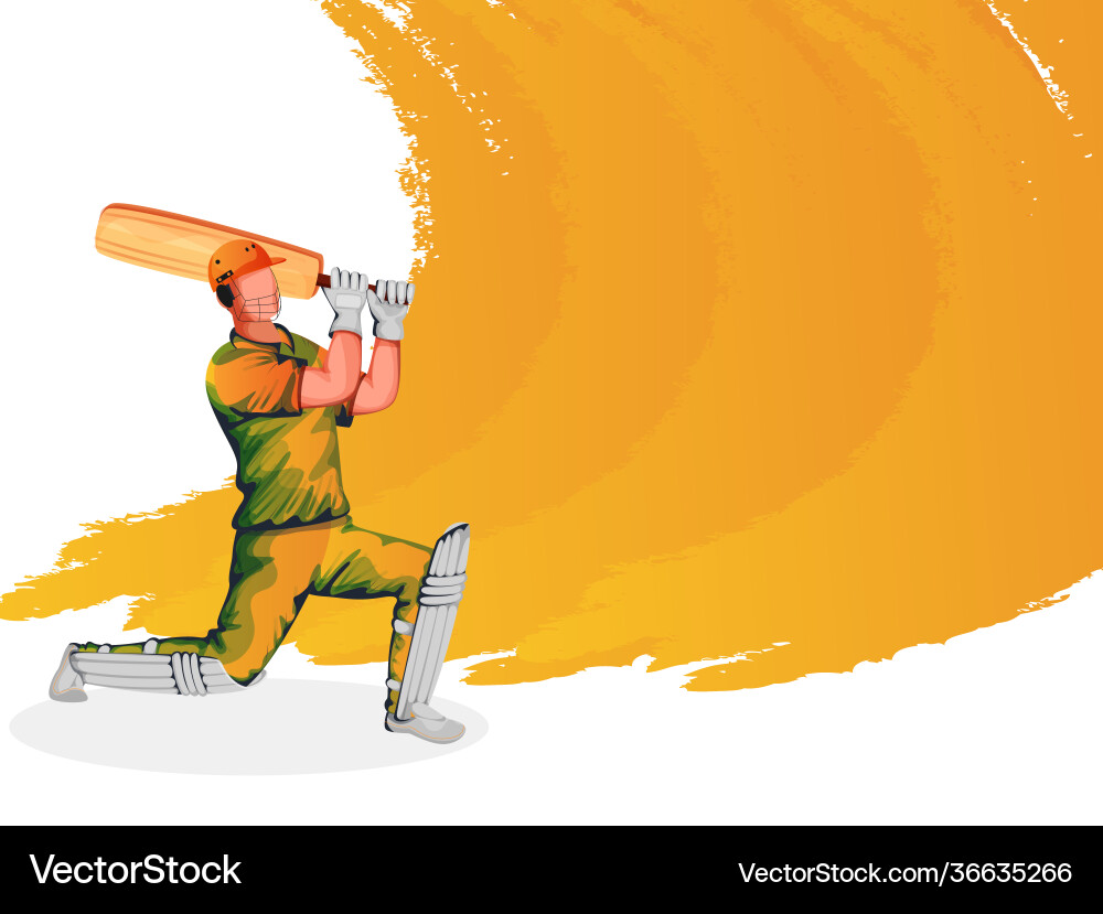 Faceless batsman character in playing pose Vector Image