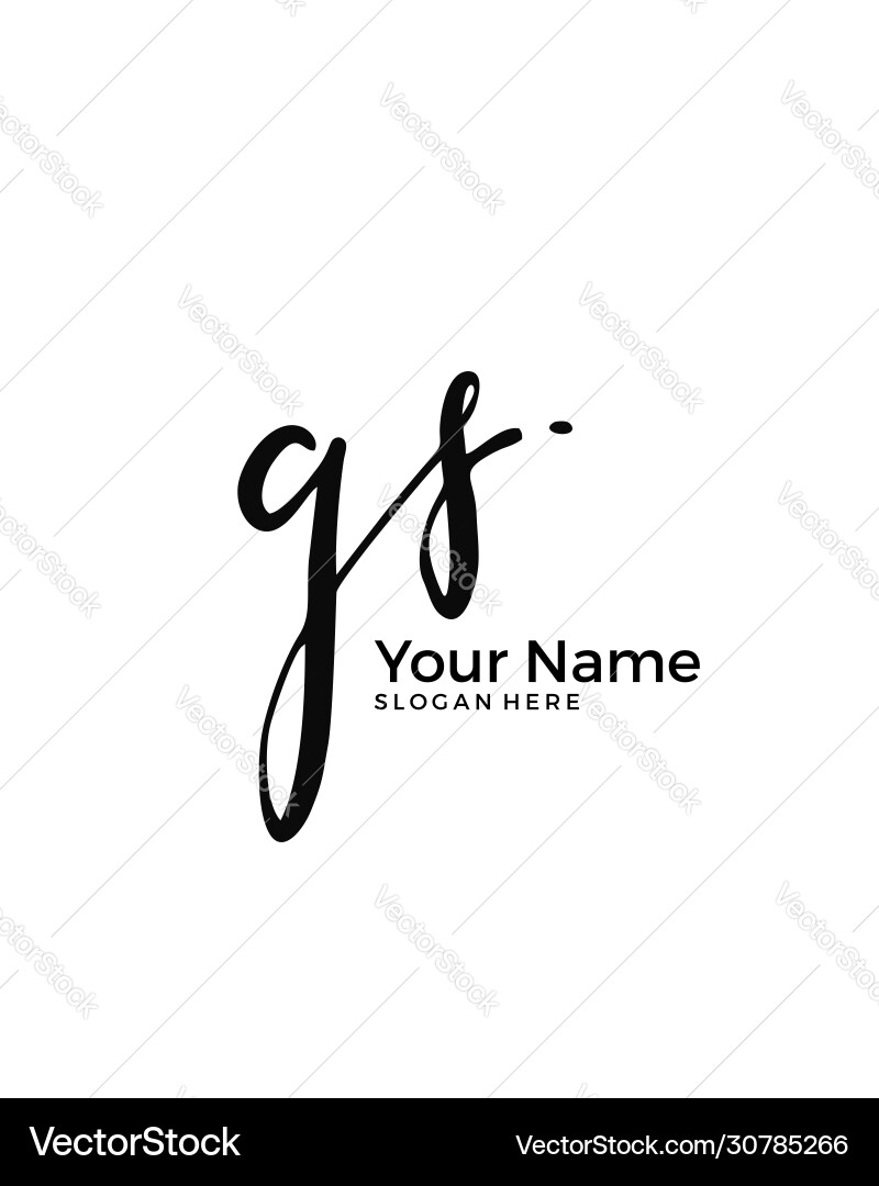 G s gs initial logo signature handwriting Vector Image