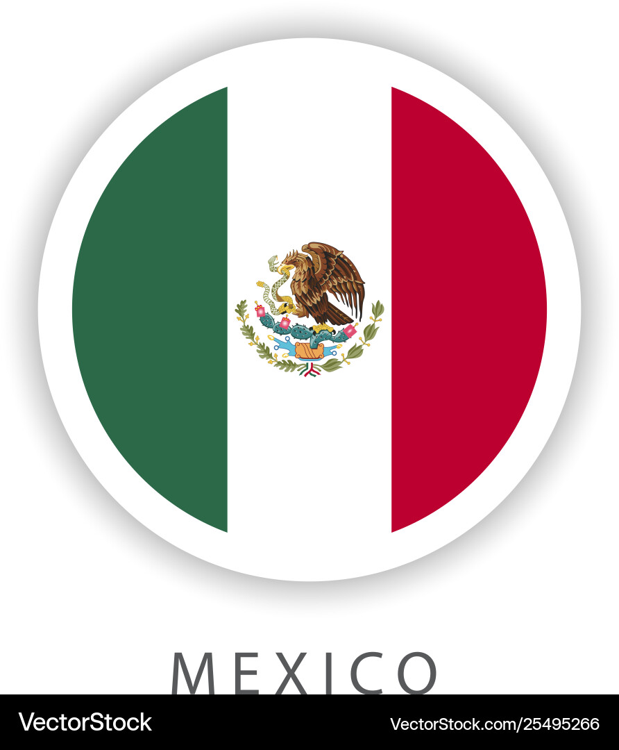 Mexico circle flag template design Royalty Free Vector Image