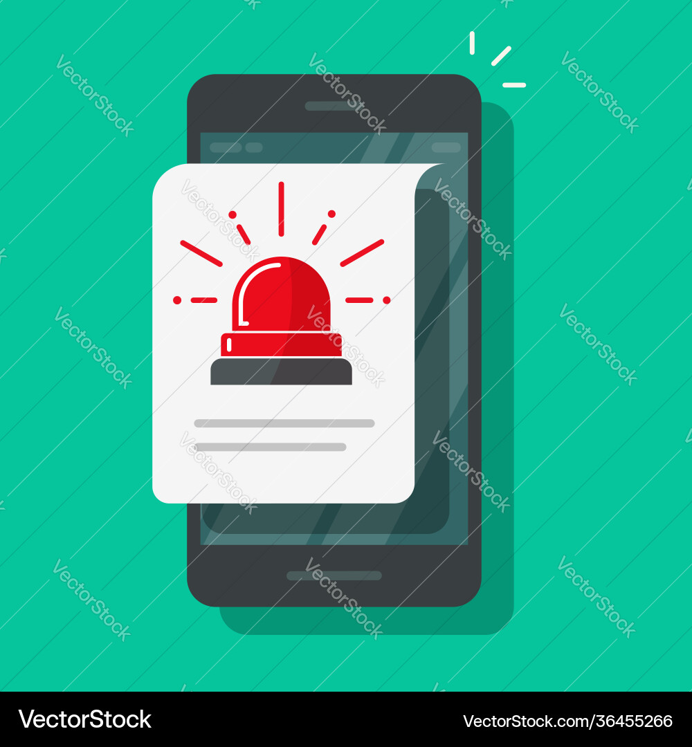 Mobile cellular phone alarm alert file icon Vector Image