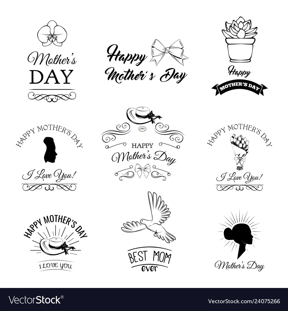 Mothers Day Labels Set Royalty Free Vector Image