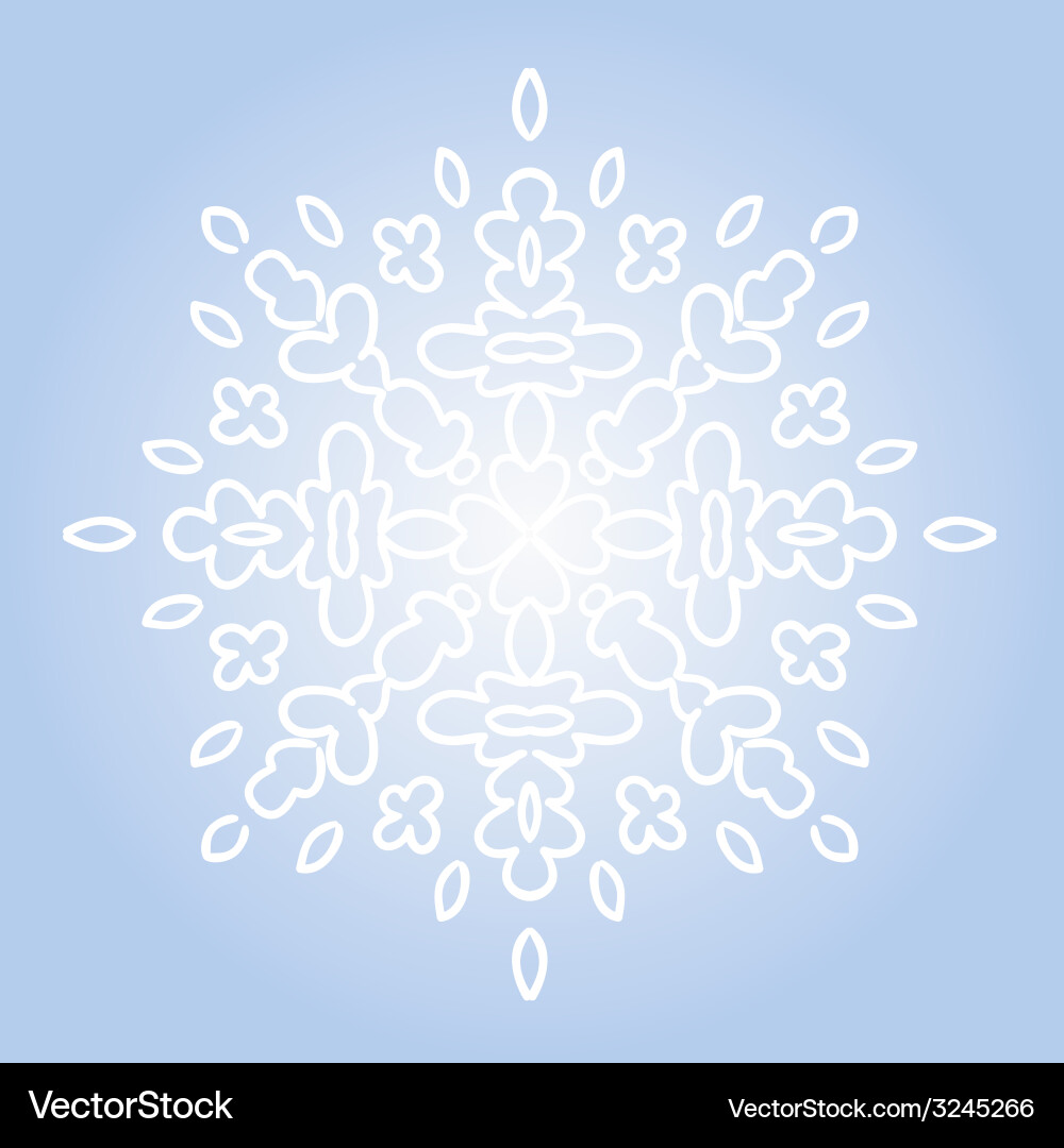 Paper lace doily decorative snowflake round Vector Image