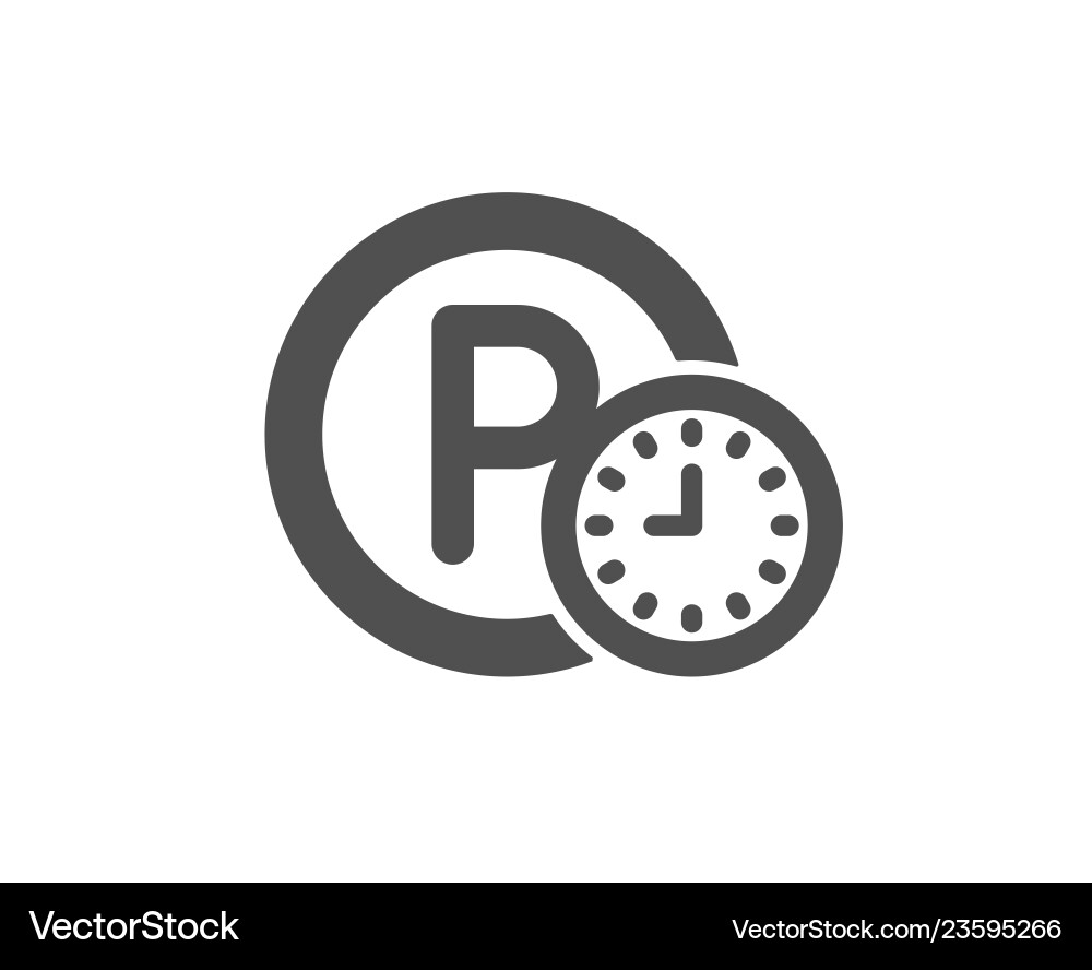 Parking time icon car park clock sign Royalty Free Vector