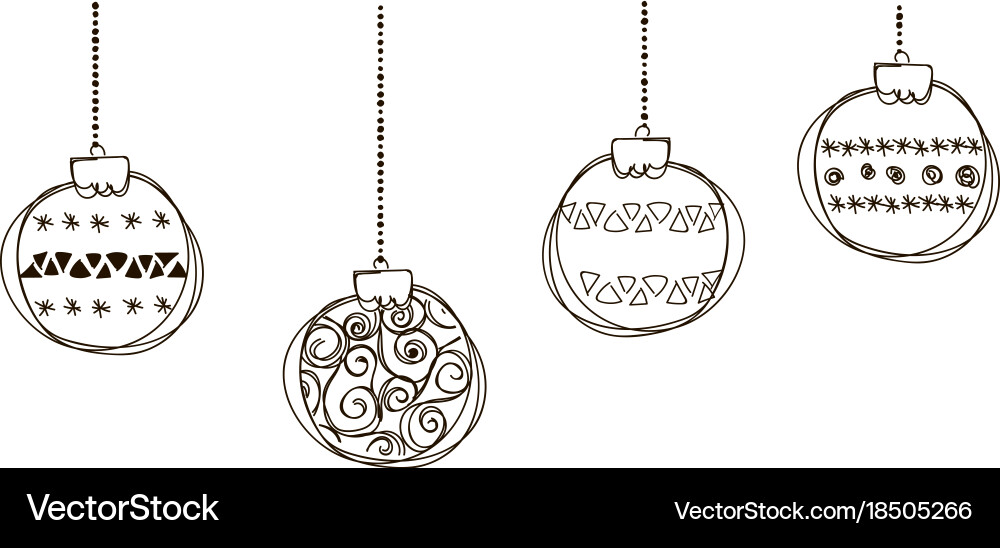 Set of christmas bauble Royalty Free Vector Image