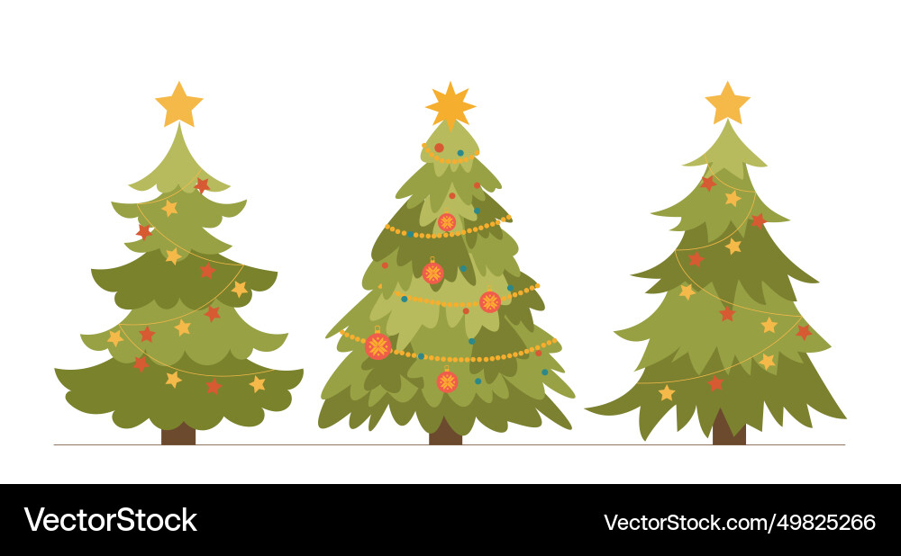 Set of christmas trees Royalty Free Vector Image