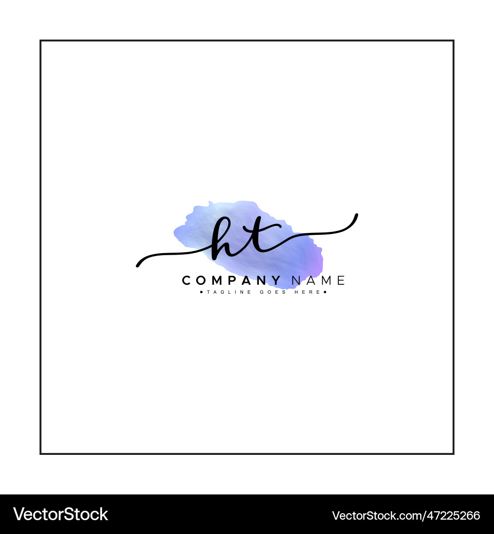 Simple signature logo for alphabet ht Royalty Free Vector