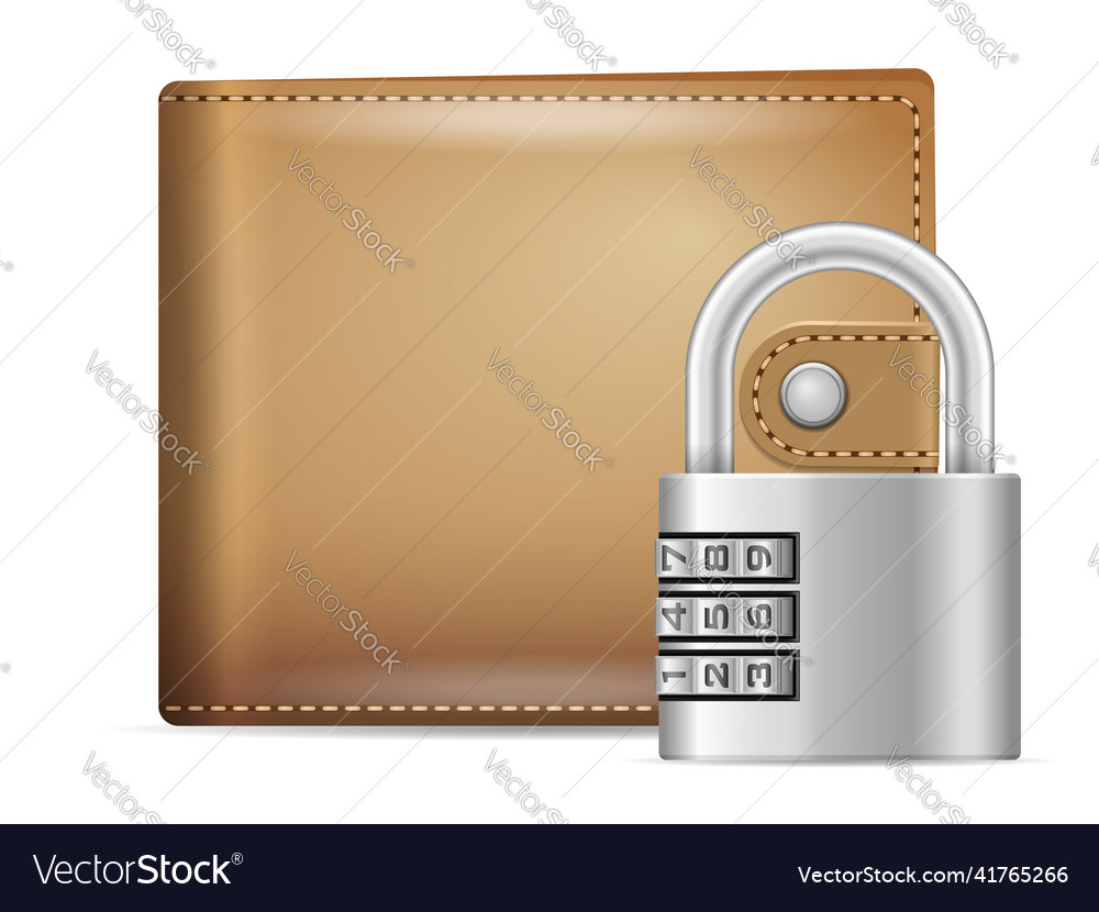 Wallet security Royalty Free Vector Image - VectorStock