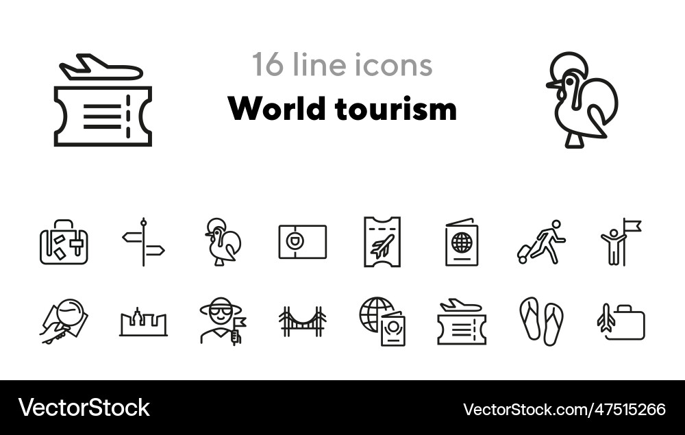 World tourism icons Royalty Free Vector Image - VectorStock