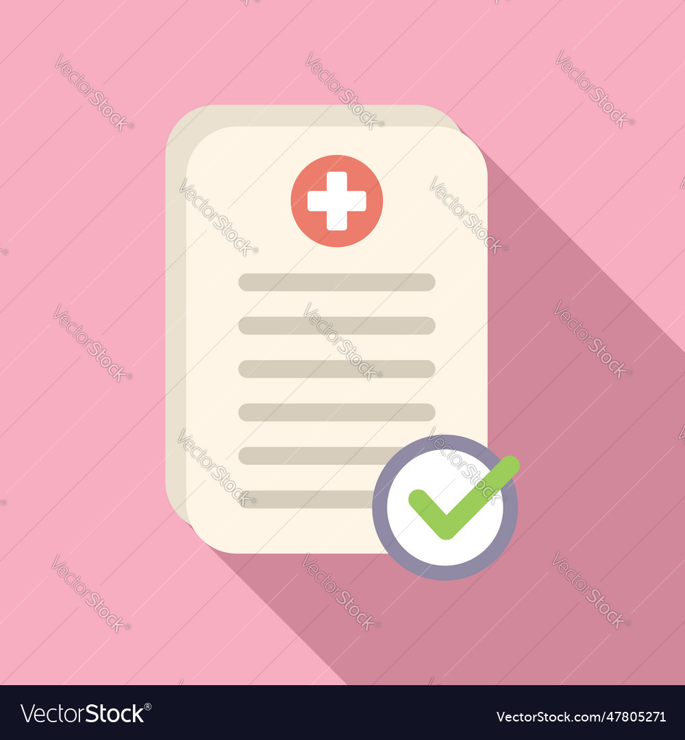 Approved test icon flat sample virus Royalty Free Vector