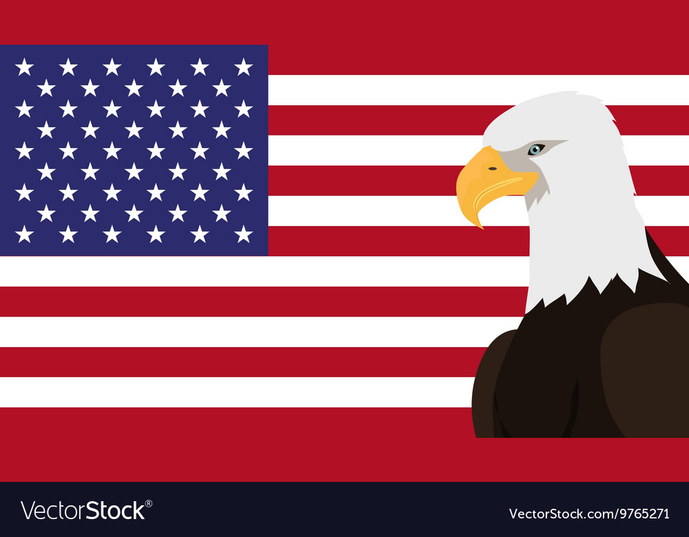 Bald Eagle Flat Design Royalty Free Vector Image