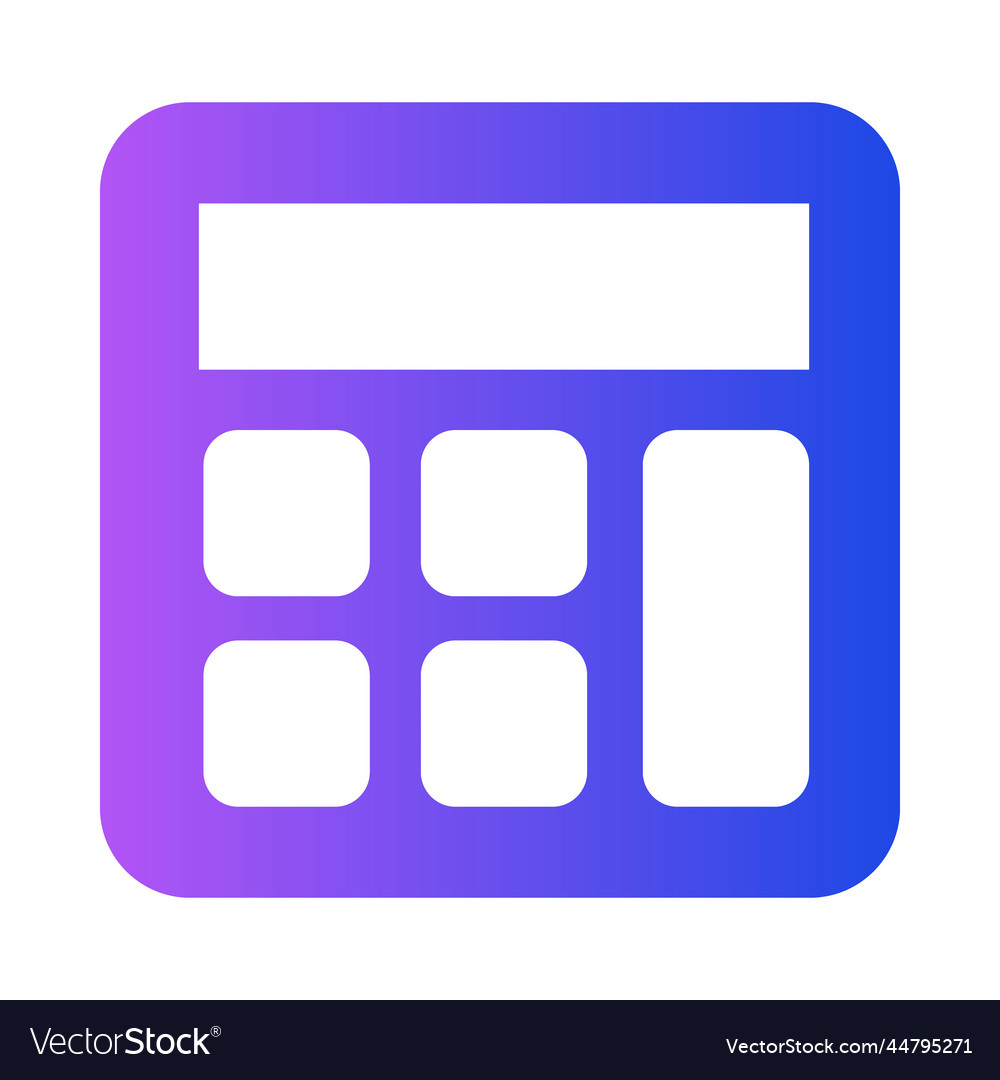 Calculator gradient universal icon ui ux element Vector Image