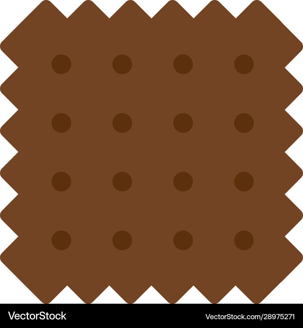 Chocolate cracker flat isolated Royalty Free Vector Image