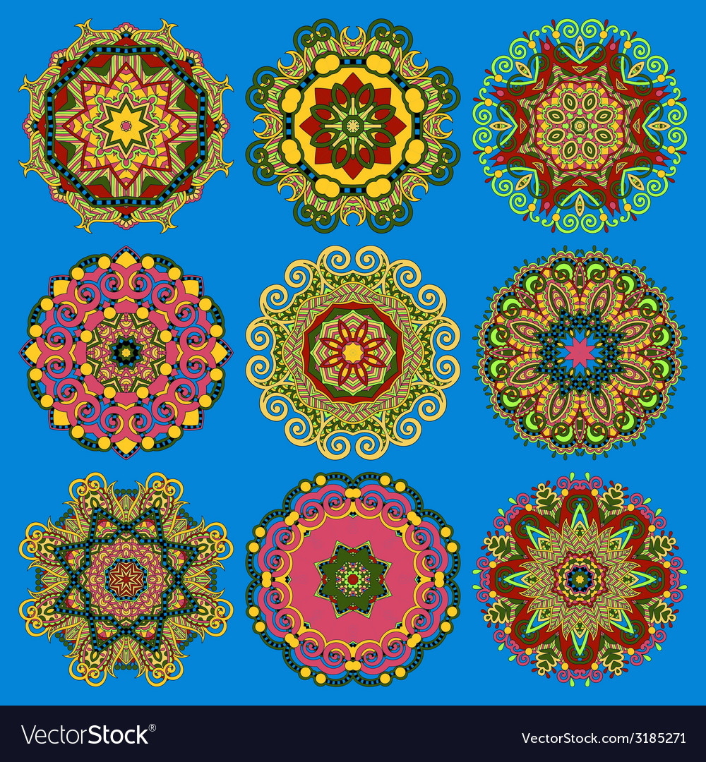 Circle lace ornament round ornamental geometric Vector Image