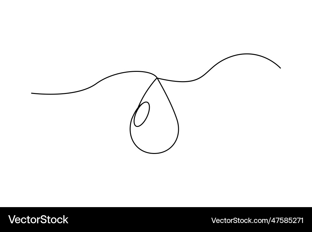 Continuous line drawing of drop water drop line Vector Image