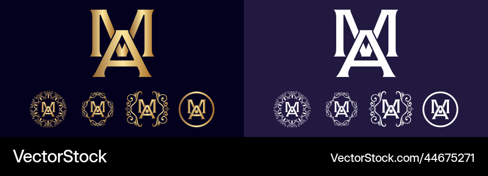 Corporate brand logo am design Royalty Free Vector Image